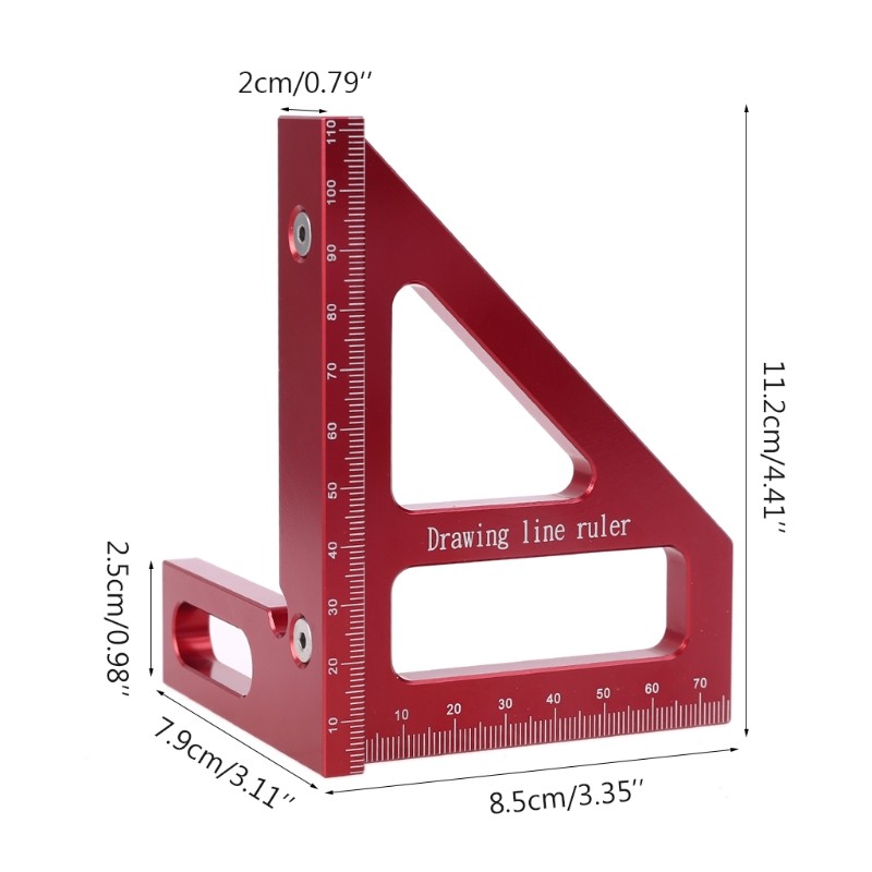 Woodworking Square Protractor Aluminum Alloy Miter for Triangle Ruler ...