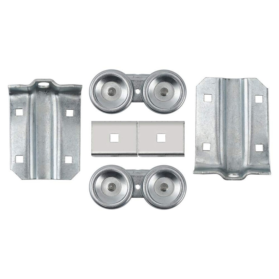 2 Set Box Rail Hanger Kit Exterior Barn Door Hardware 225 lbs Load Zinc ...
