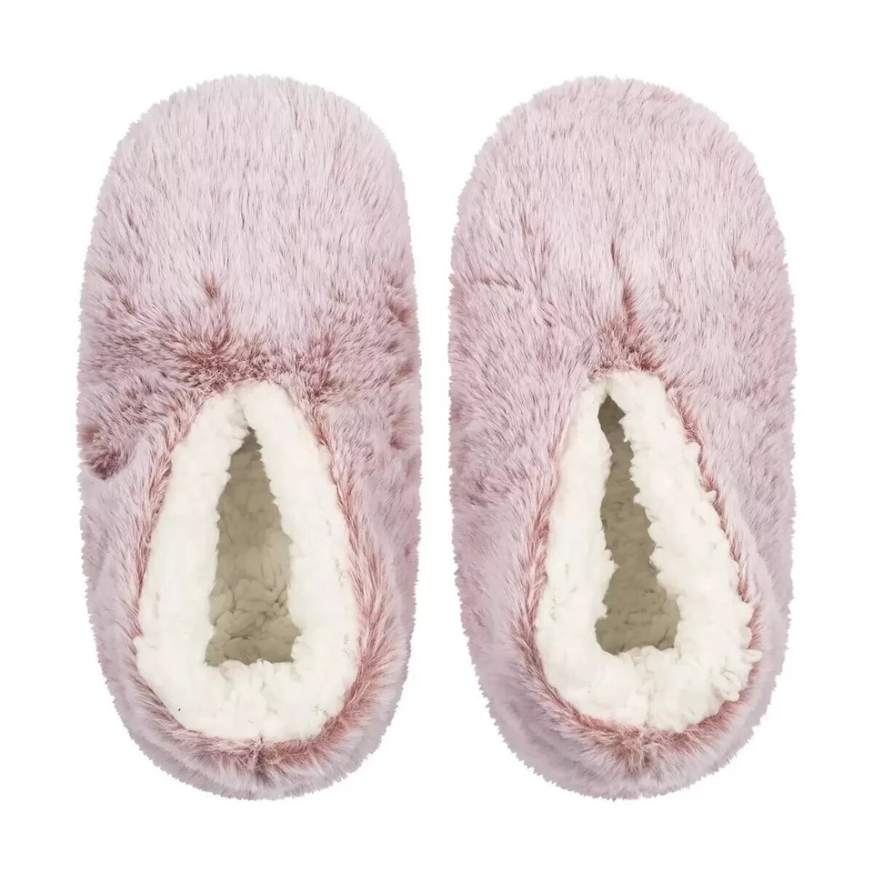 New Ladies' Lemon Faux Fur Slipper Sock Super-Soft Pink S/M (5-7) (146 ...