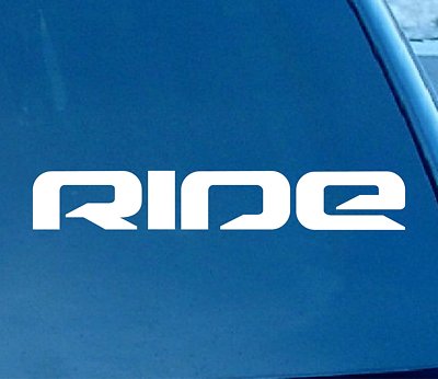 Ride Snowboard Skateboard Car Window Vinyl Decal Sticker 6" Wide White ...