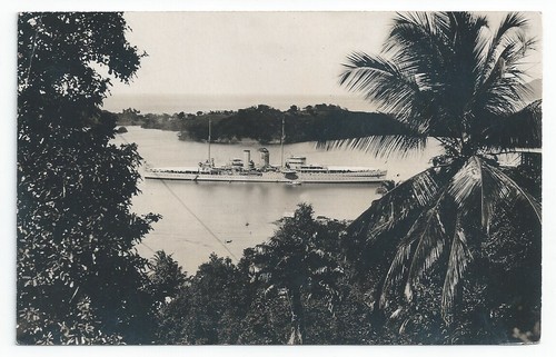 HMS EXETER York class Heavy Cruiser PANAMA CANAL Royal Navy - Unused RP ...