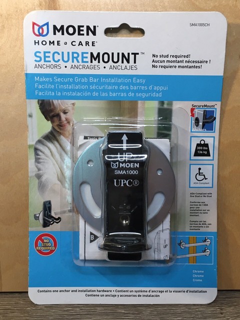 Moen SMA1005CH Home Care Securemount Easy Secure Grab Bar Installation ...