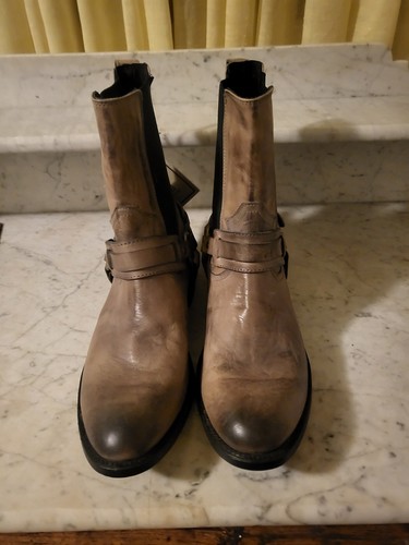 mens never warn frye distressed grey motor cycle boot | eBay