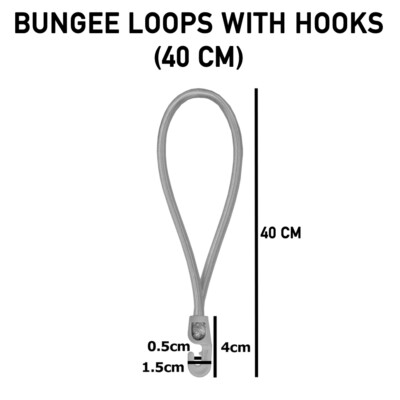 40cm Bungee Hook Loops Shock Cord Stretchy Securing Fasteners Straps ...
