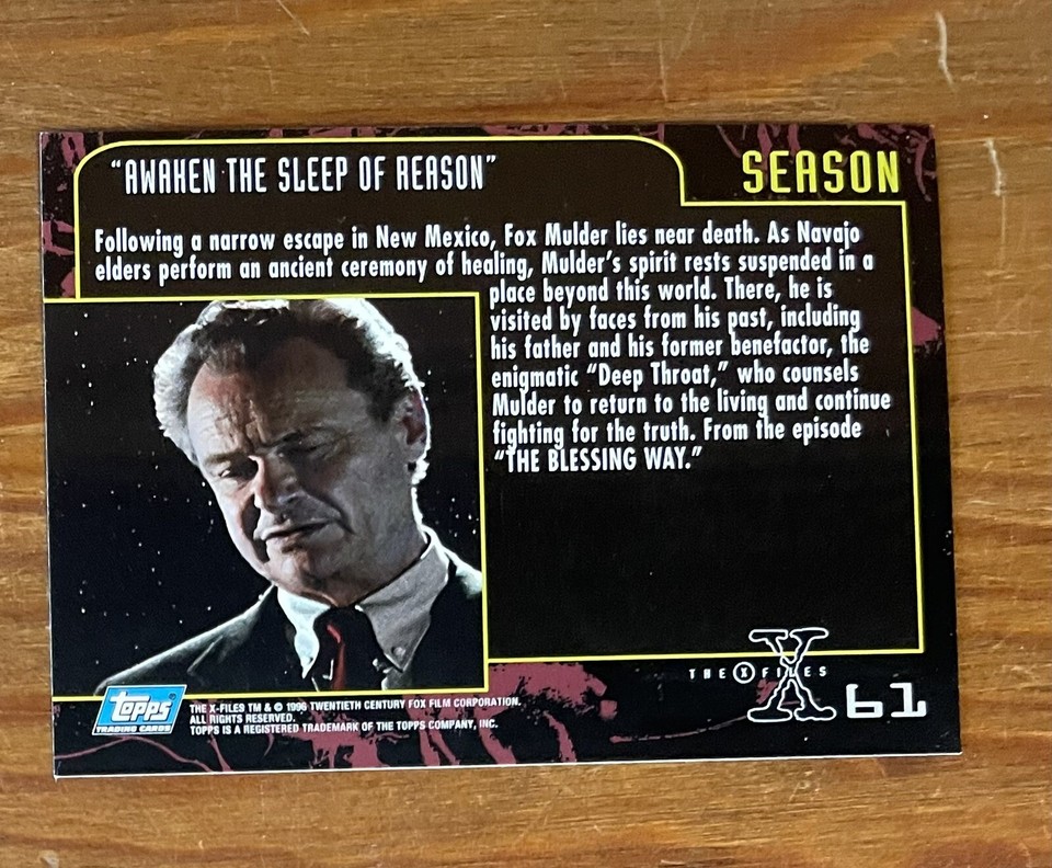 X-FILES TOPPS Season 3 # 61 Awaken the Sleep of Reason Silver Foil ...
