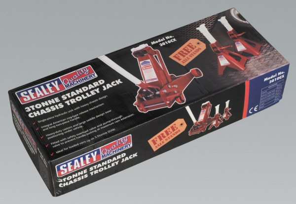 Sealey 3 Tonne Car Van Vehicle Workshop Trolley Jack & 2 x Axle Stands ...