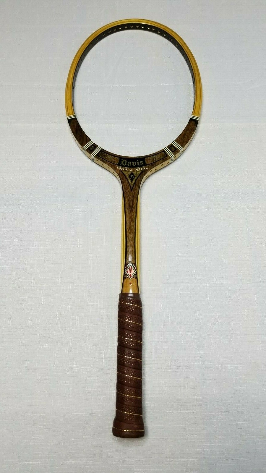 Davis Imperial Deluxe Wood Vintage Tennis Racquet Leather | eBay