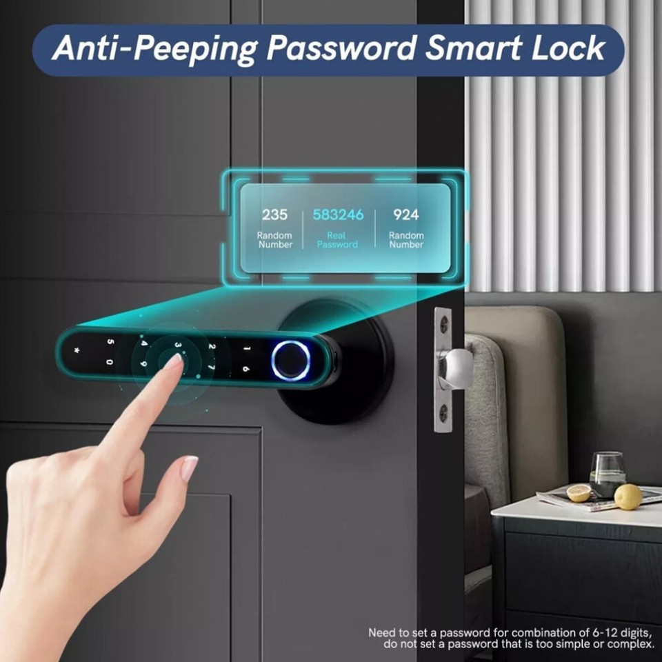 Fingerprint Smart Door Lock Biometric Door Lock With Handle / App ...