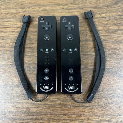 Lot of 2 OEM Black Motion Plus Nintendo Wii Remote Controller Official RVL-036 | eBay