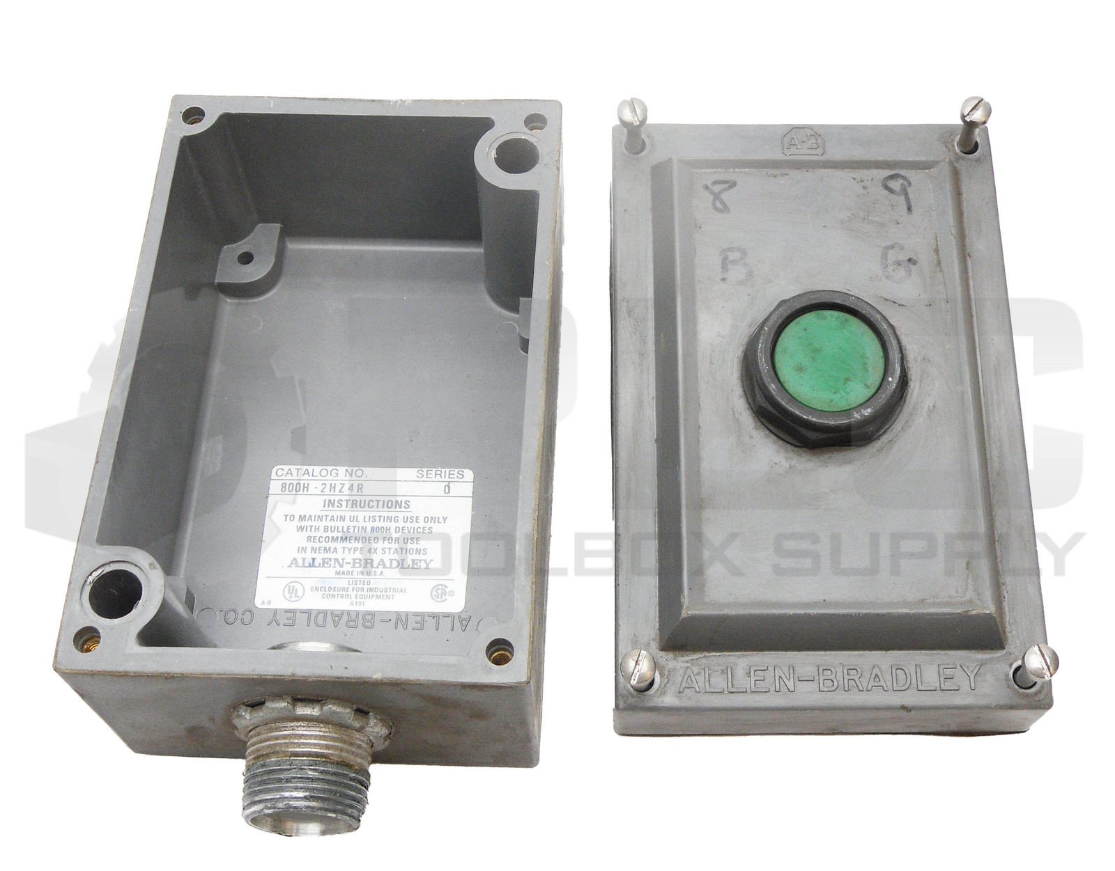 ALLEN BRADLEY 800H-2HZ4R SER C PUSH BUTTON ENCLOSURE | eBay