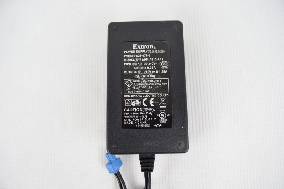 Extron VSW 2VGA Versa Tools Power Supply AC Adapter 28-071-01 12V 1.25A ...