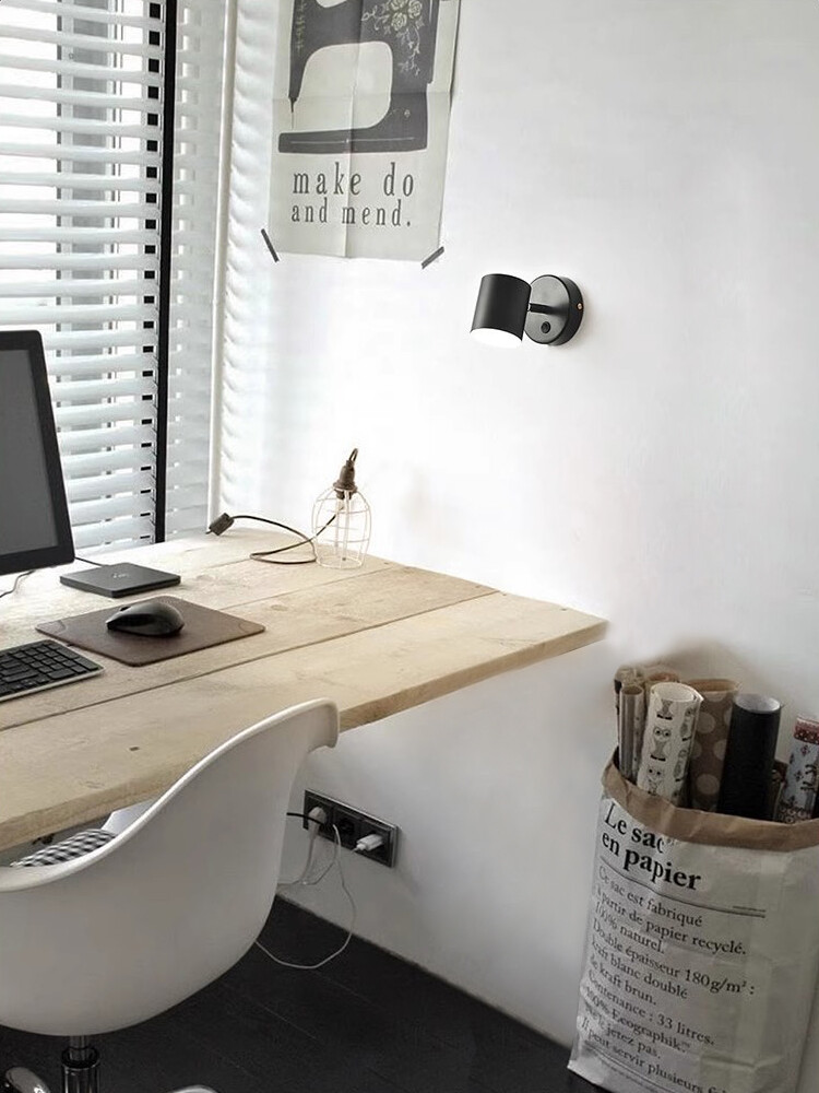 6W COB LED Acrylic Bedside Wall Light Fixture Rotating Lamp Head On/Off ...