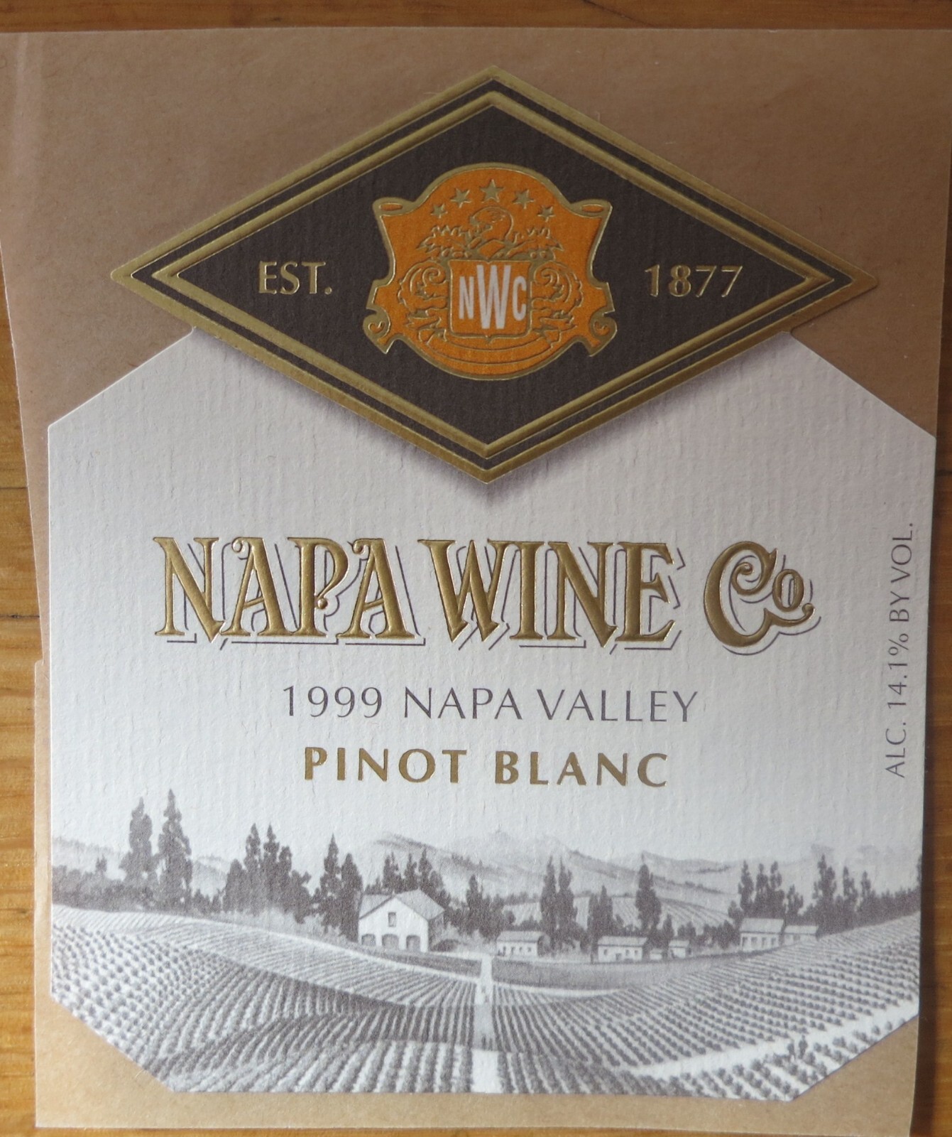 wine labels USA NAPA WINE PINOT Blanc 1999 Napa Valley etiquette de vin ...