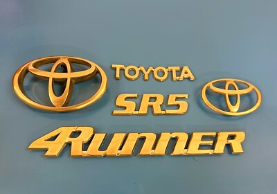 96-02 toyota 3rd gen 4runner gold emblems badges SR5 4WD Limited trunk ...