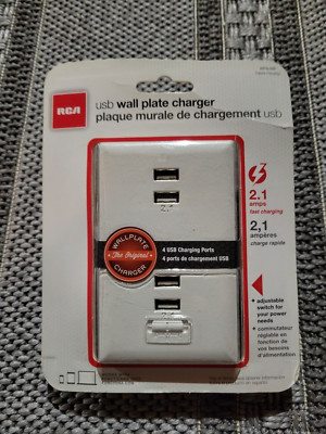 RCA WP4UWF USB Wall Plate Charger, 4 USB Outlets, New! | eBay