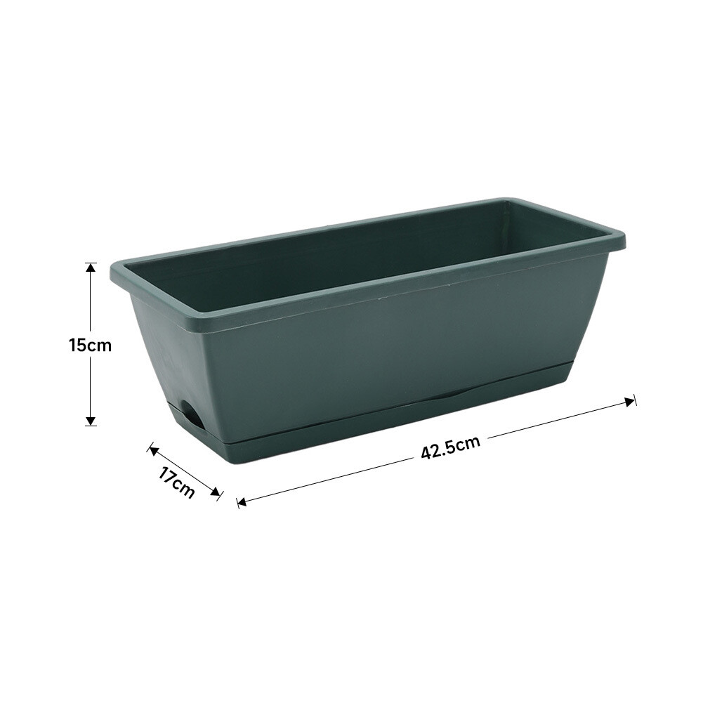 Set Of 5 Trough Plant Pot Long Plastic Planter Outdoor Garden Window ...