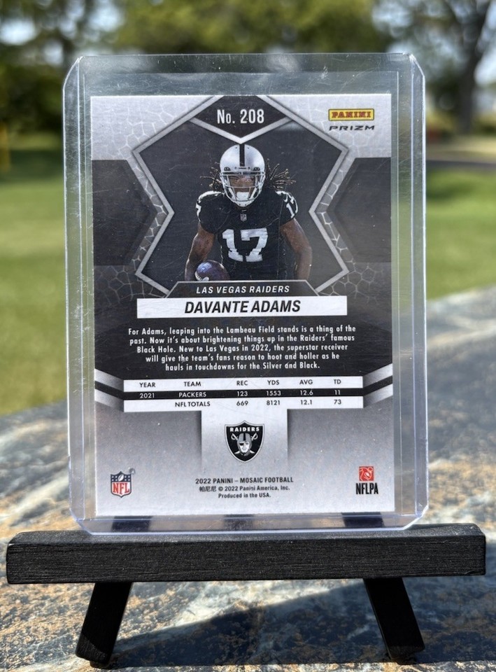 DAVANTE ADAMS 2022 Mosaic Choice Orange Reactive Prizm Raiders Packers ...
