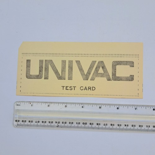 Vintage UNIVAC TEST PUNCH CARD (RARE) | eBay