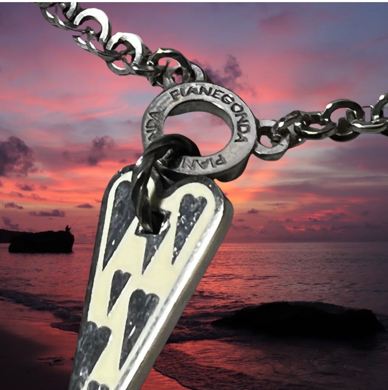 Pianegonda Lovesick Enameled Heart Necklace In Sterling Silver 19” | eBay