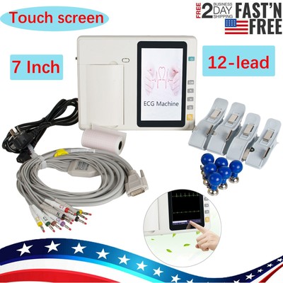 Digital Touch screen 3 Channel ECG EKG Machine Electrocardiograph 12 ...