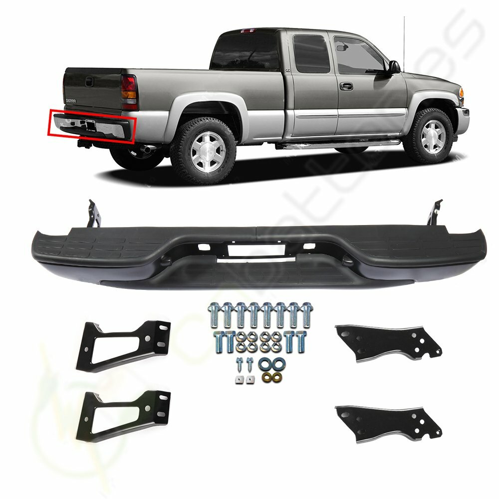 Black Complete pickup Rear Bumper for 1999-2007 GMC Sierra Chevrolet ...