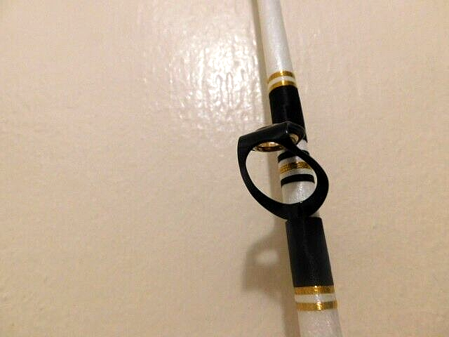 CUSTOM CONVENTIONAL ROD 7' WHITE PEARL MARBLE 25-50 LB TURBO & SHRINK ...