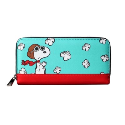 New! PEANUTS SNOOPY Joe Cool Zip-Around Clutch Wallet in White Black ...