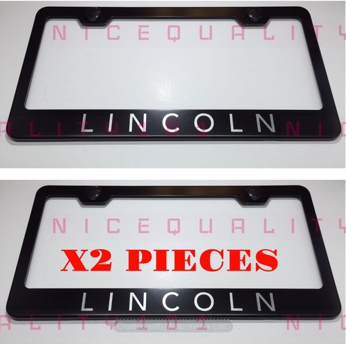 2X Lincoln Stainless Steel Metal Finished License Plate Frame Holder | eBay