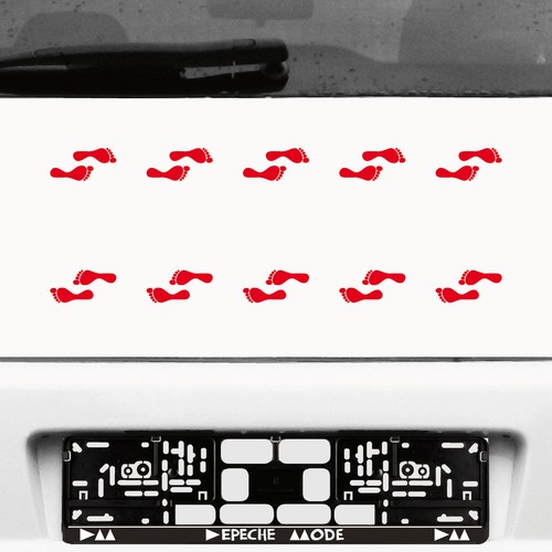 10 Pair 20 Feet 5cm Red Sticker Tattoo Children Elves Feet Base Decor ...