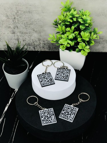Custom Personalized Business Card QR Code Keychain (Black or White) | eBay