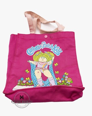 Vintage Cabbage Patch Kids Small Pink Canvas Tote Bag Imaginings 1983 ...
