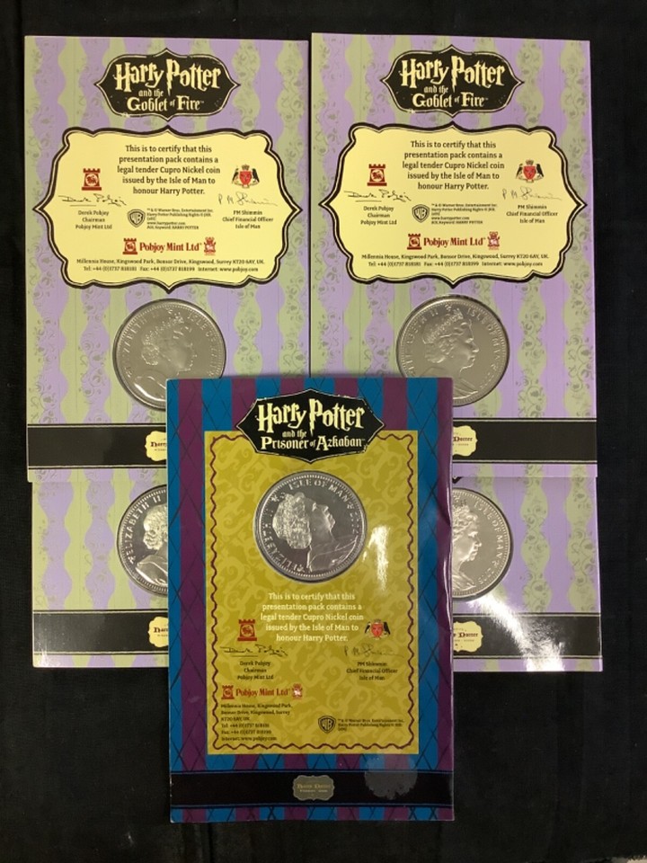 Lot of 5 Harry Potter Legal Tender Coins, all have different designs on ...