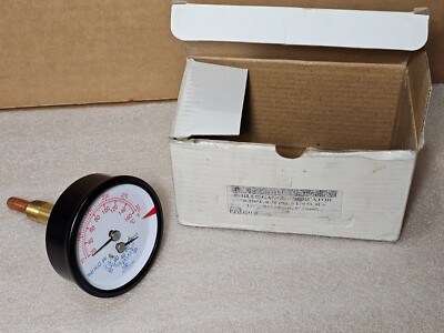 TRIDICATOR BOILER GAUGE, 70°-320° F, 0-75 PSI, 1/4" NPT, 3" shank, 2-1/ ...