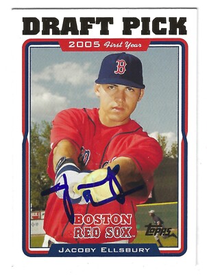 JACOBY ELLSBURY BOSTON RED SOX SIGNED TOPS ROOKIE BASEBALL CARD NEW ...