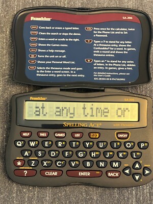 Franklin Spelling Ace & Thesaurus SA-206 Plus Electronic Dictionary ...