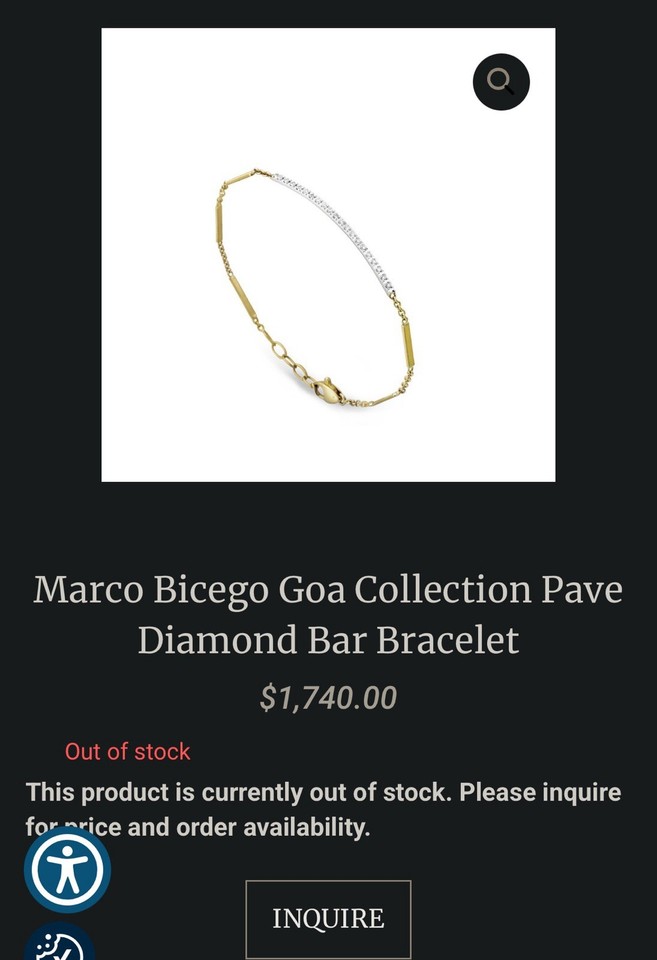 Marco Bicego Goa Collection Pave Diamond Bar Bracelet | eBay