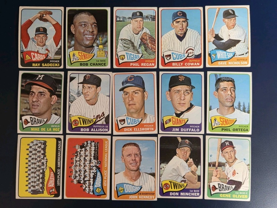 1965 Topps Baseball Cards Partial Complete Set Lot of 66 Different NICE ...