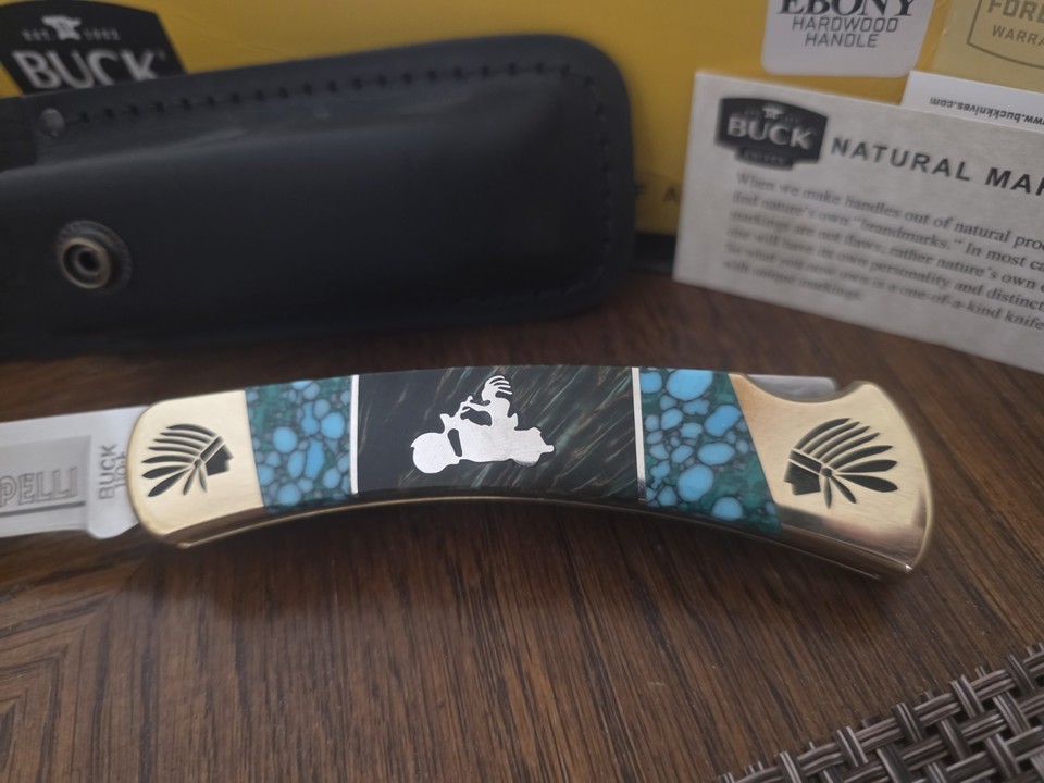 BUCK 110 CUSTOM KNIFE Kokopelli On a Indian motorcycle!!!! | eBay