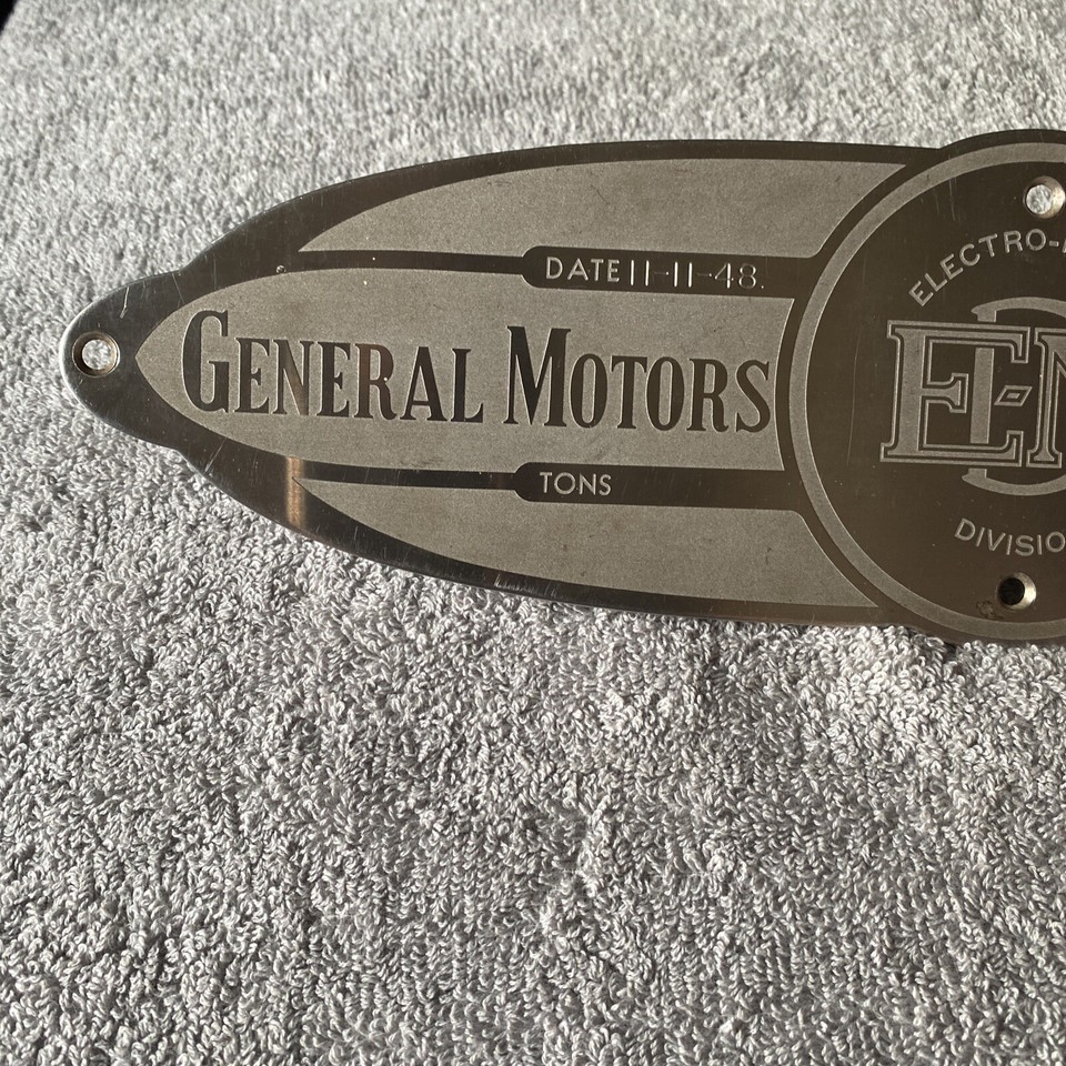 General Motors EMD Locomotive Builders Plate Nov. 1948 Pennsylvania ...
