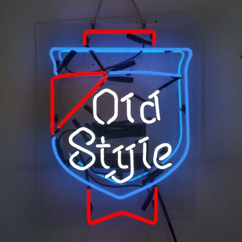 Old Style Neon Sign Acrylic 19"x15" Glass Bar Pub Wall Decor Artwork ...