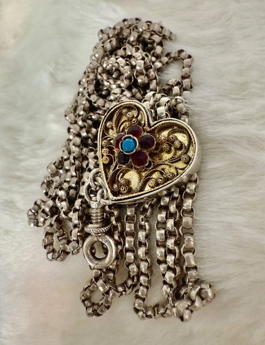 Antique Sterling Georgian Watch Chain/Muff Chain/Long Guard - Paste ...