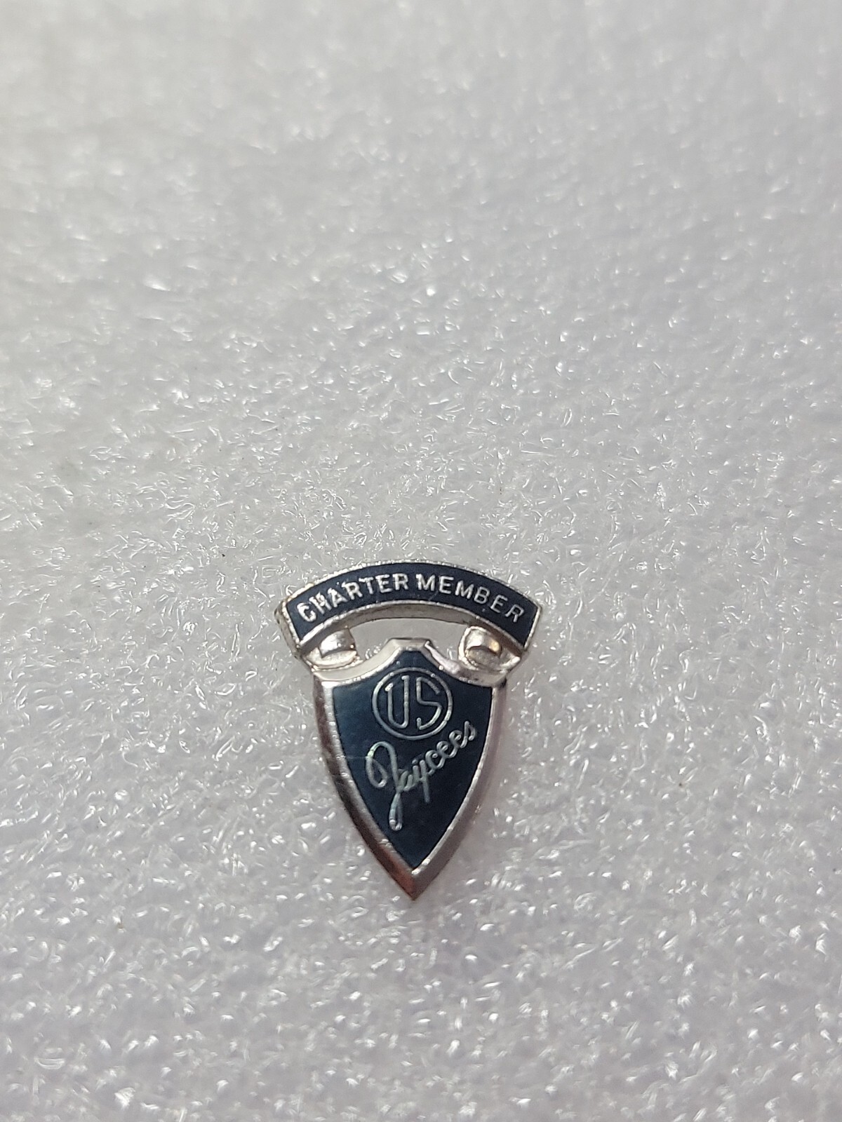 US Jaycees Pin Charter Member Silver Toned Enamel Lapel Pin Shield ...