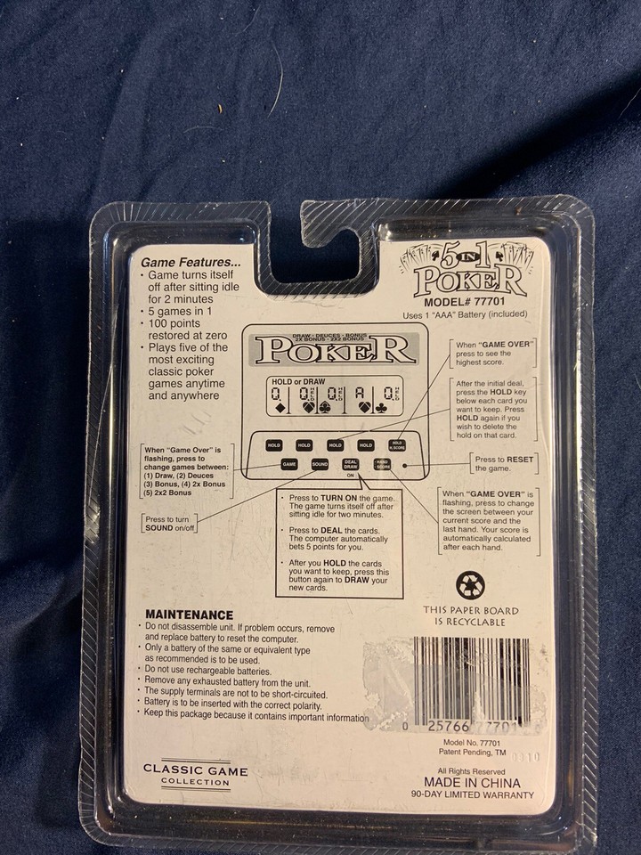 Reczone 77701 Electronic Poker Game | eBay