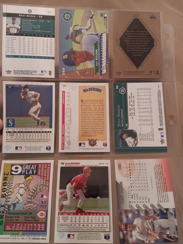 Lot of 9 Bret Boone baseball cards Reds Mariners | eBay
