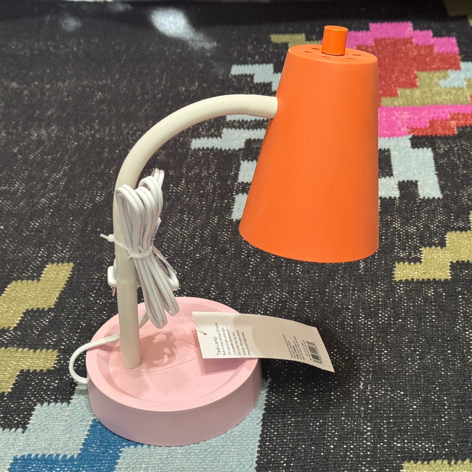 Room Essentials™ Task Table Lamp, Orange/Pink/White Color Block | eBay