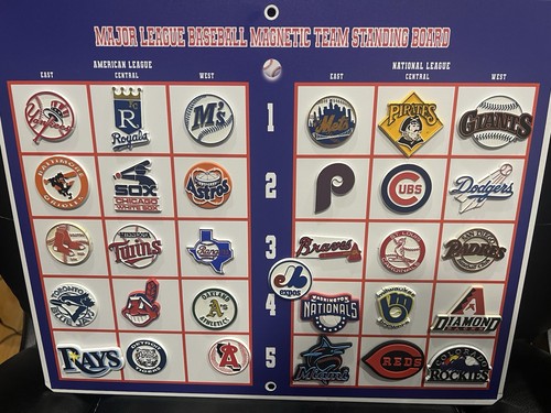 VINTAGE MLB MAGNETIC TEAM STANDINGS BOARD FULL SET WITH ALL 30 TEAM ...
