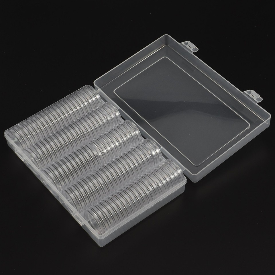 17/20/25/27/30mm Coin Holder, 100Pcs Silver Coin with Foam Gasket,5865 ...