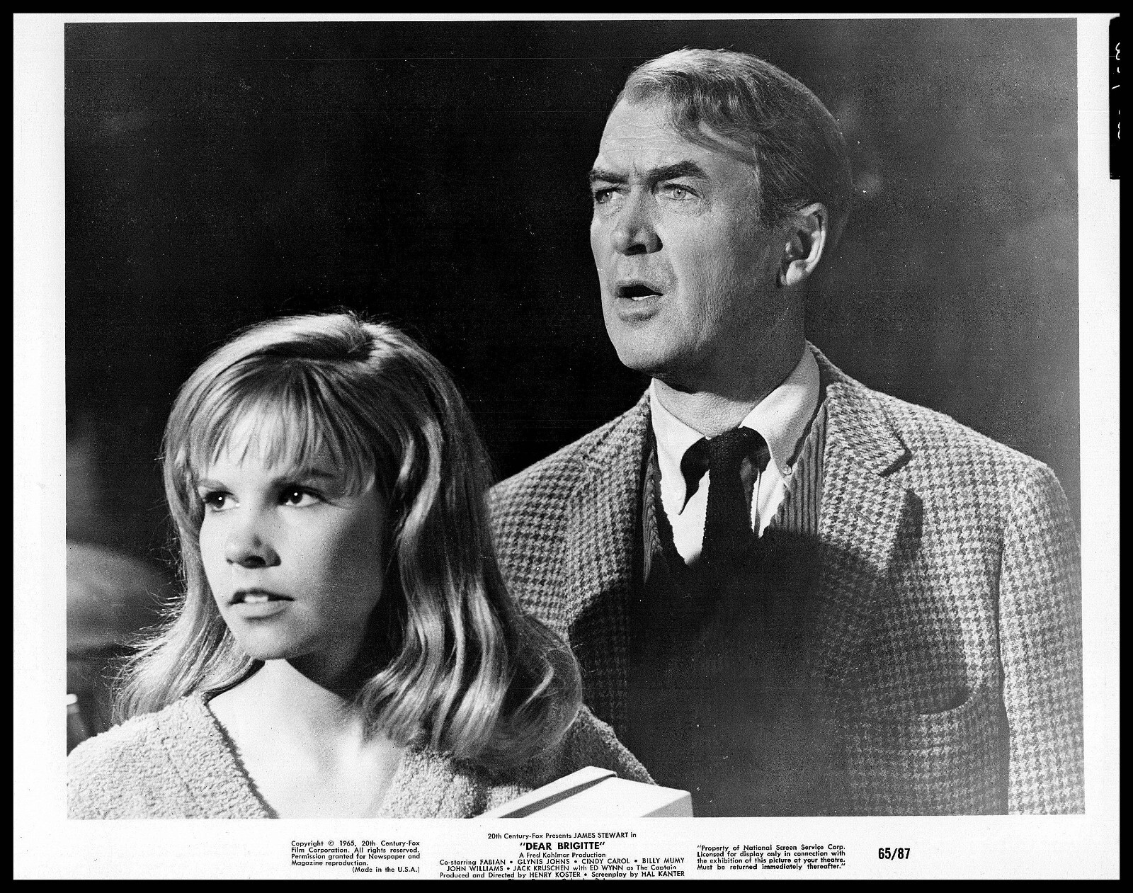 James Stewart + Cindy Carol in Dear Brigitte (1965) ORIGINAL PHOTO M ...