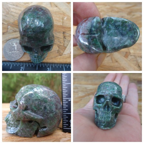 1.91" Garnet Stone Skull Hand Carved Realistic 117.3g 4.1oz Crystal ...