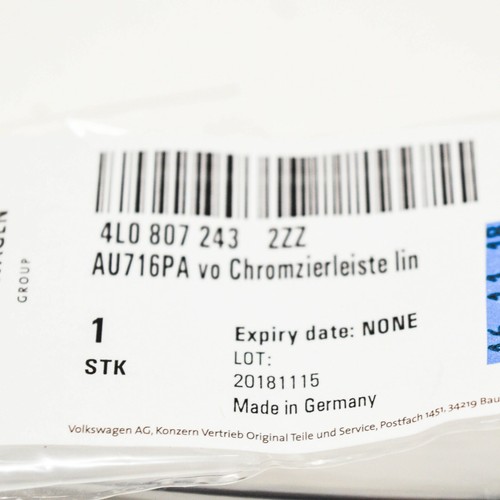 AUDI Q7 4L FRONT BUMPER LEFT CHROME FOG LIGHT TRIM 4L08072432ZZ | eBay